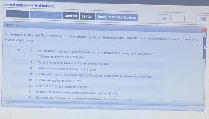 Solved On November 1,20Y9, Lexa Martin establshed an | Chegg.com