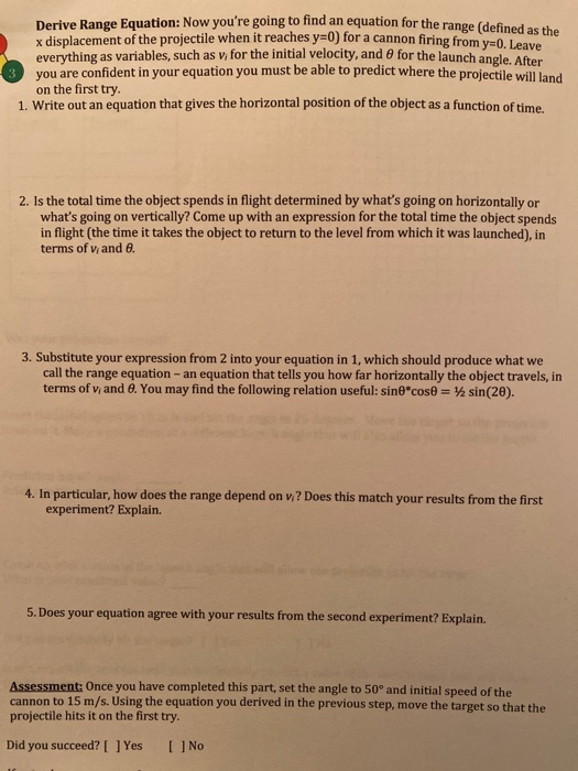 Solved Derive Range Equation: Now you're going to find an | Chegg.com