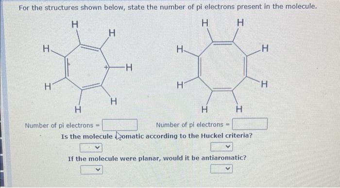 Solved For the structures shown below, state the number of | Chegg.com