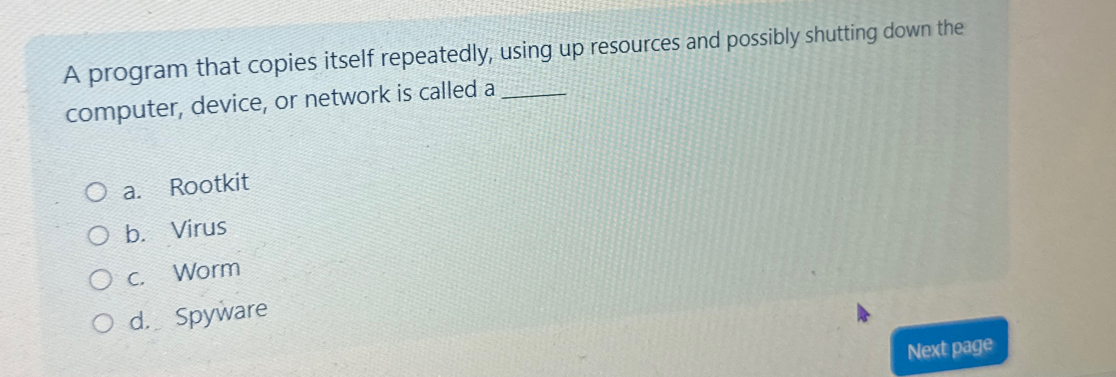 Solved A program that copies itself repeatedly, using up | Chegg.com