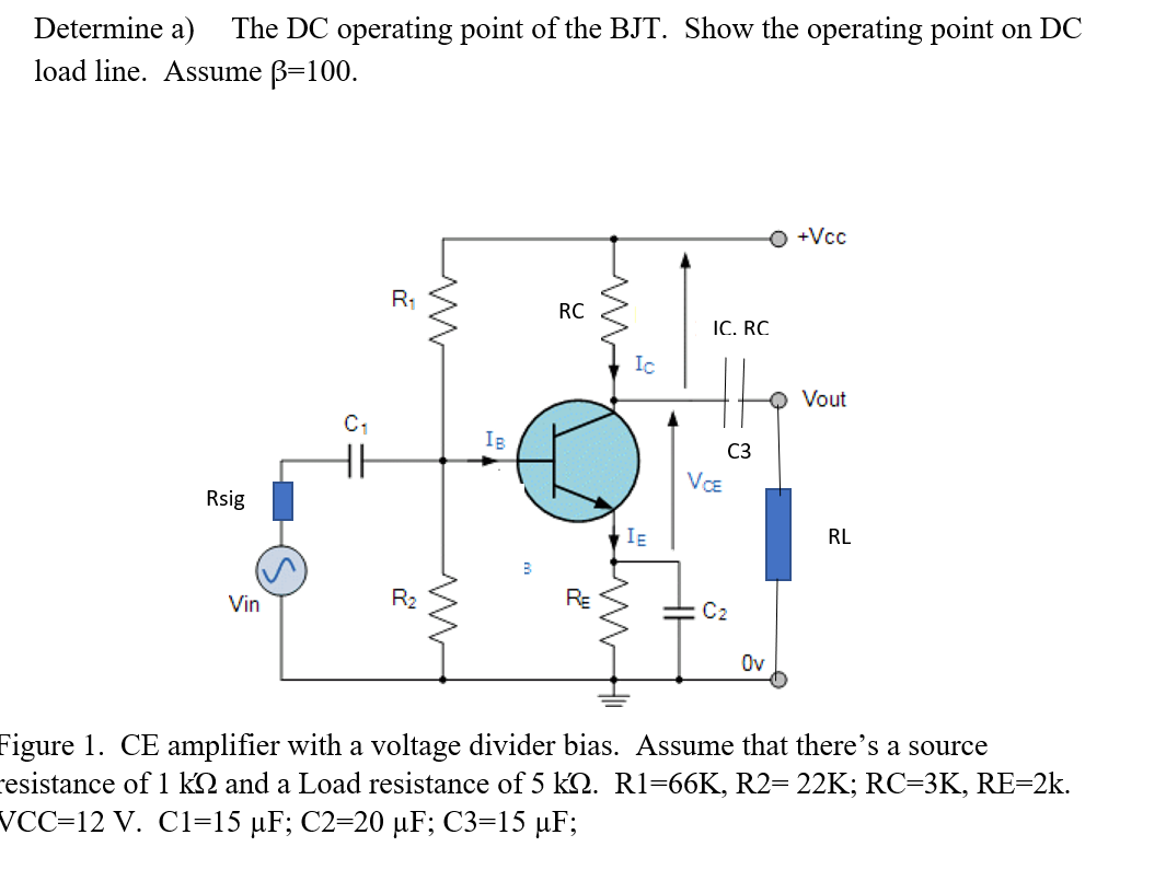 Solved Determine a) ﻿The DC operating point of the BJT. | Chegg.com