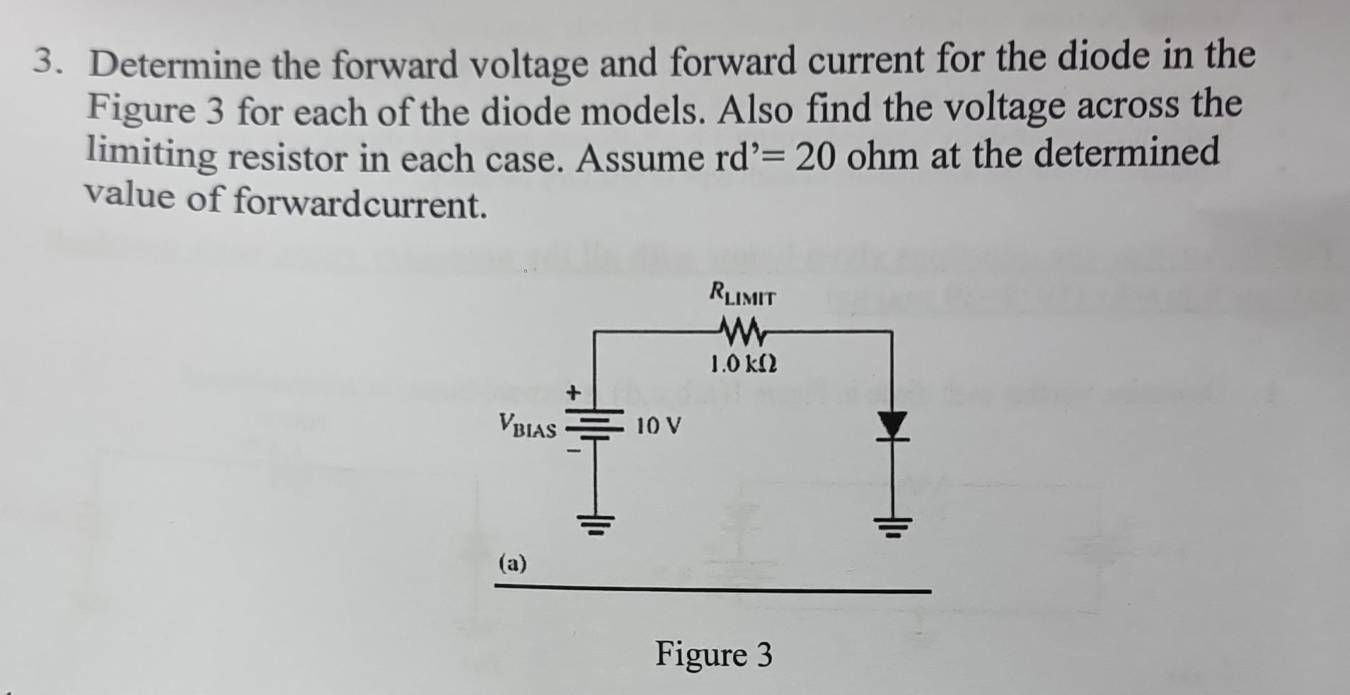 Solved Determine the forward voltage and forward current for | Chegg.com