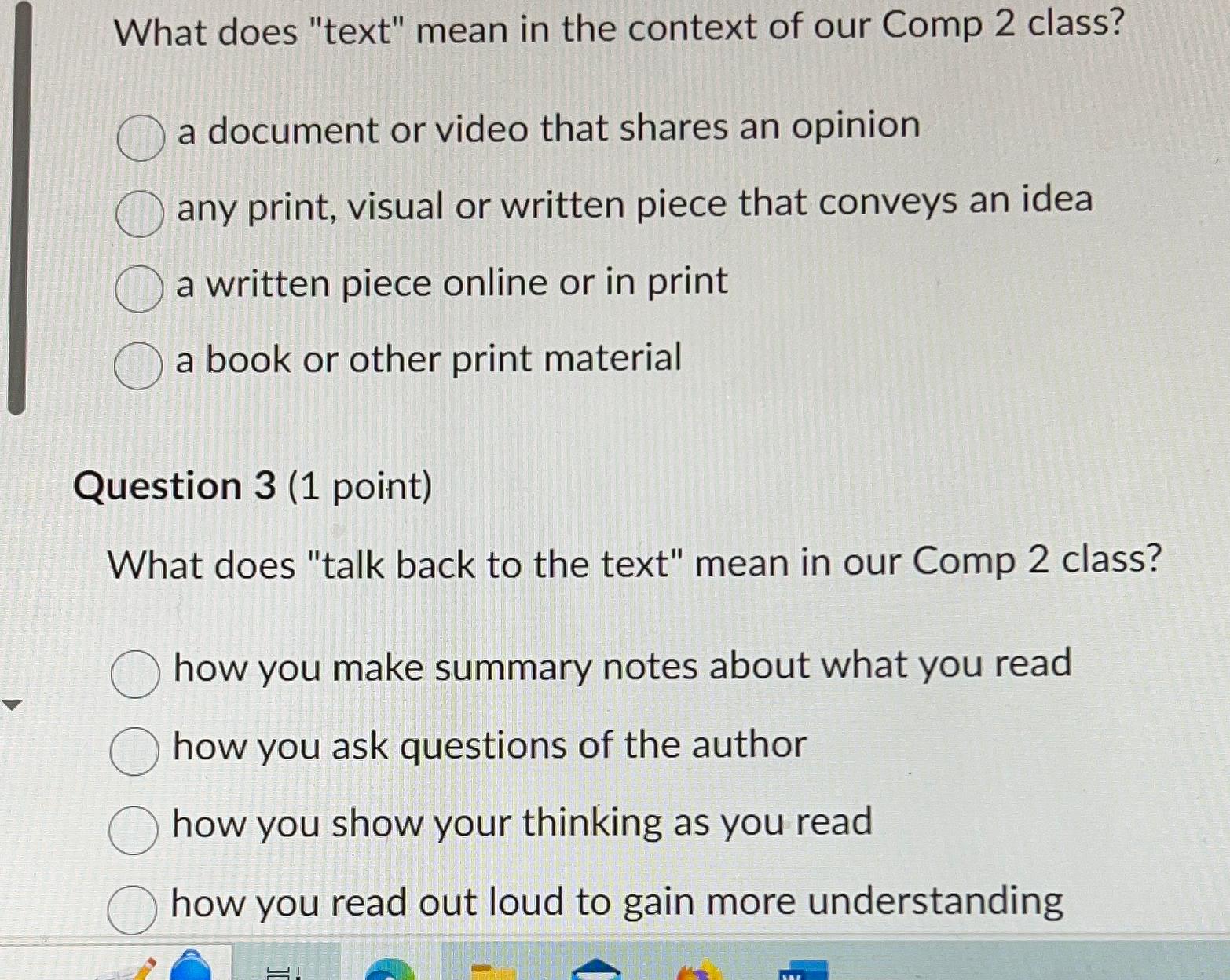 Solved What does "text" mean in the context of our Comp 2 | Chegg.com