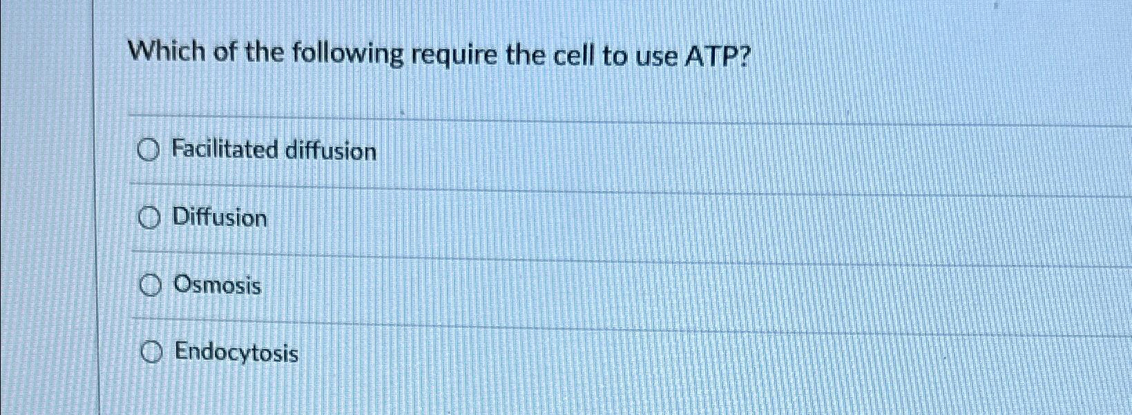 Solved Which of the following require the cell to use | Chegg.com