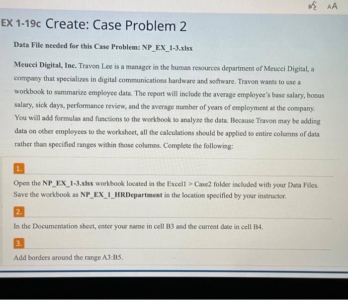 Solved Data File needed for this Case Problem: | Chegg.com