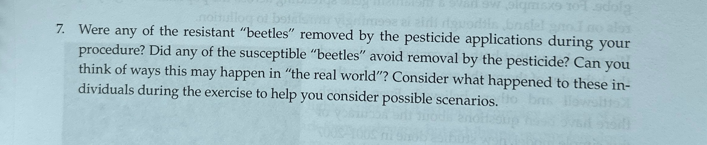 Solved Were any of the resistant "beetles" removed by the | Chegg.com