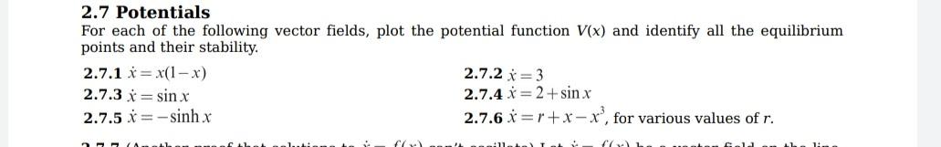 Solved 2.7 Potentials For each of the following vector | Chegg.com