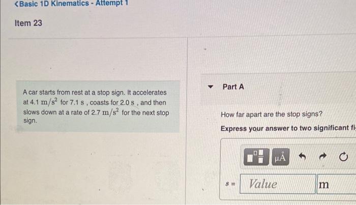 Solved A car starts from rest at a stop sign. It accelerates | Chegg.com