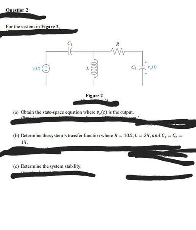 Solved Question 2For the s(a) ﻿Obtain the state-space | Chegg.com