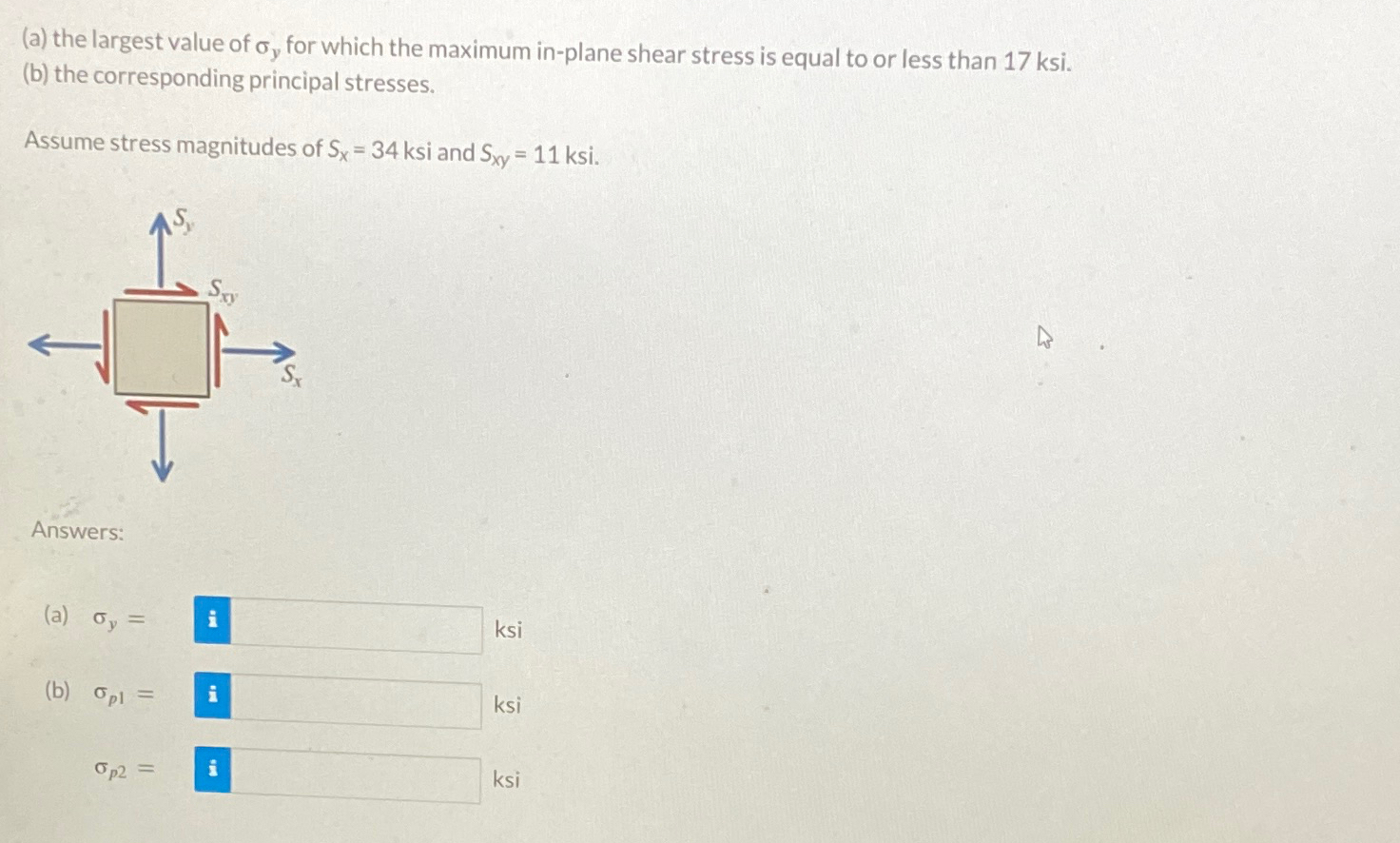 Solved (a) ﻿the largest value of σy ﻿for which the maximum | Chegg.com