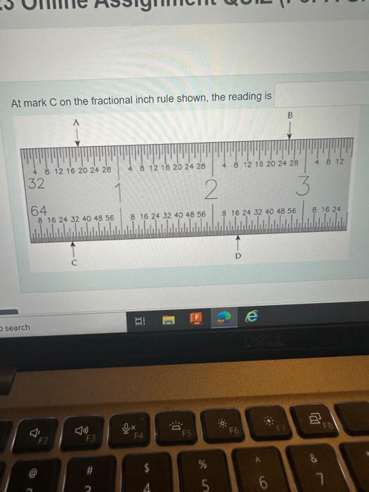 At mark C on the decimal inch rule shown, the reading | Chegg.com