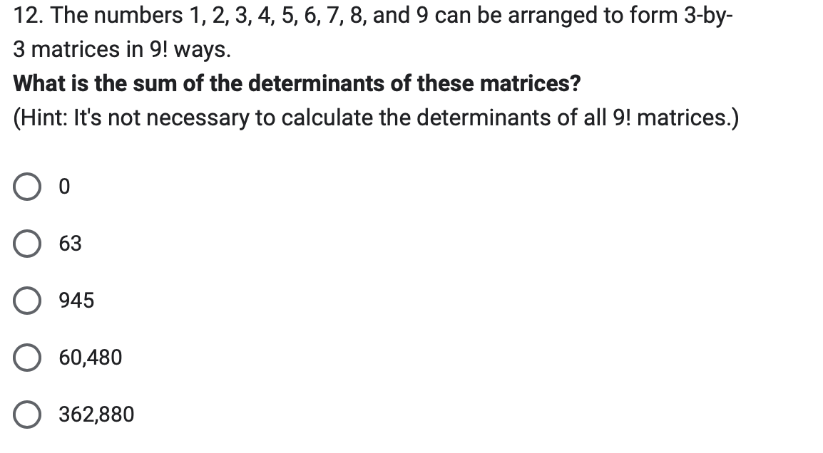 Solved The numbers 1,2,3,4,5,6,7,8, ﻿and 9 ﻿can be arranged | Chegg.com