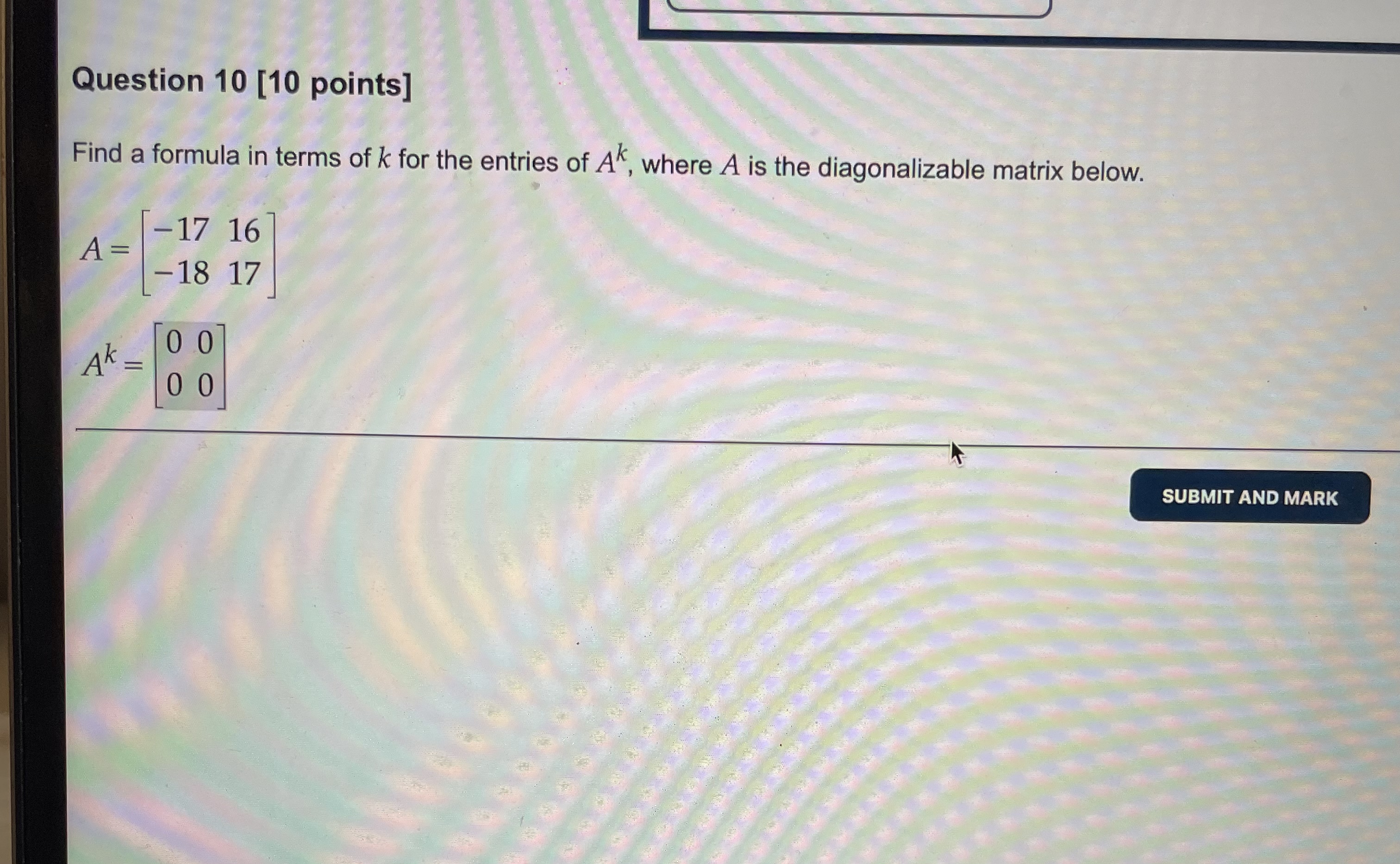 Solved Question 10 [10 ﻿points]Find a formula in ﻿terms of k | Chegg.com