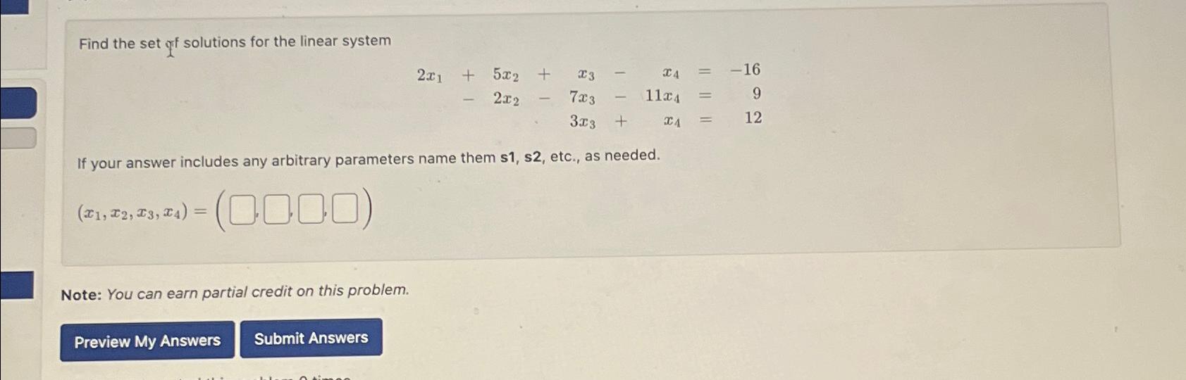 Solved Find The Set Of Solutions For The Linear 