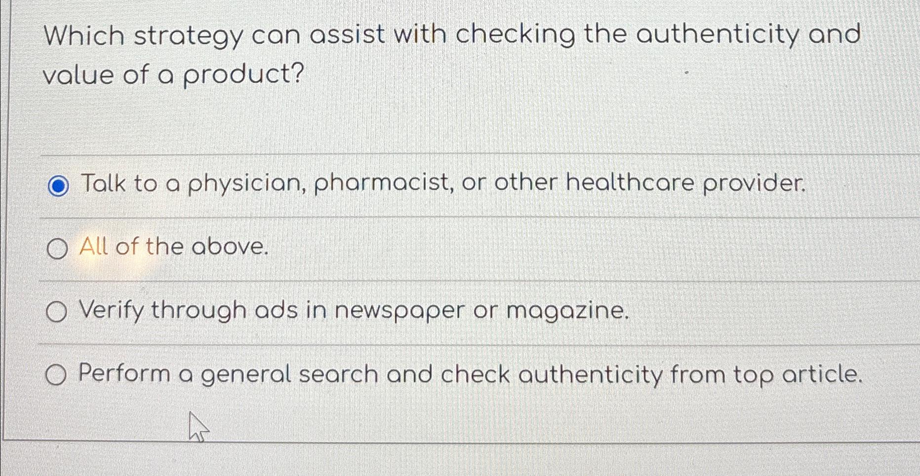 Solved Which strategy can assist with checking the | Chegg.com