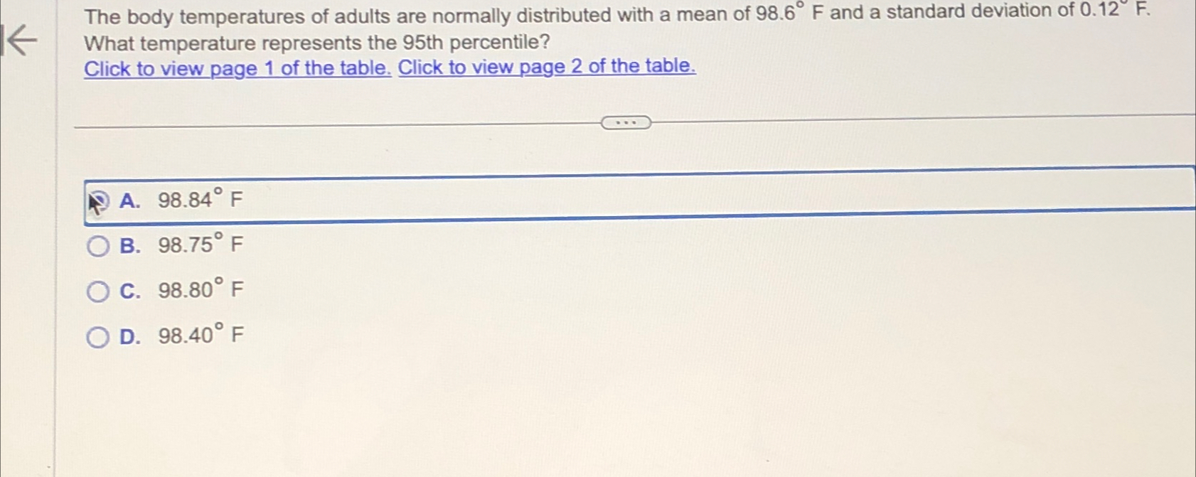 Solved The body temperatures of adults are normally | Chegg.com