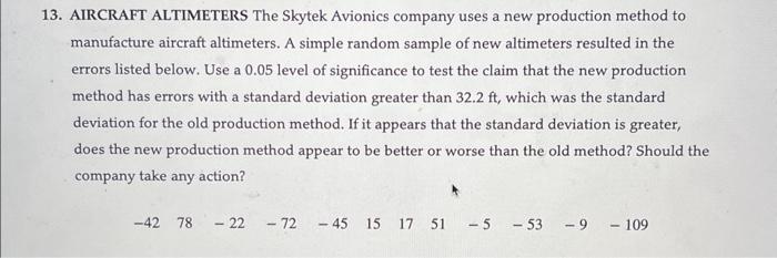 Solved 13. AIRCRAFT ALTIMETERS The Skytek Avionics company | Chegg.com Solved 13. AIRCRAFT ALTIMETERS The Skytek Avionics company | Chegg.com