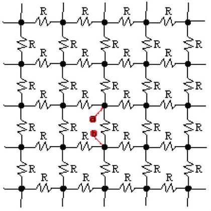 Solved The above 2D grid has infinitie resistors, find the | Chegg.com