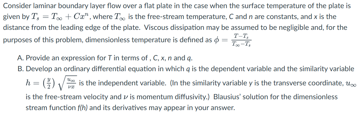 Solved Consider laminar boundary layer flow over a flat | Chegg.com