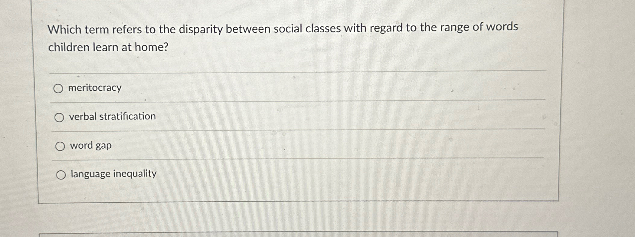 Solved Which term refers to the disparity between social | Chegg.com Solved Which term refers to the disparity between social | Chegg.com