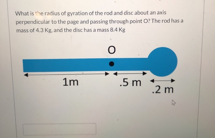 Solved What is the radius of gyration of the rod and disc | Chegg.com