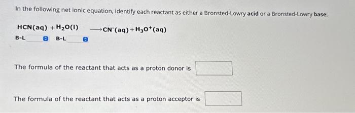 Solved In the following net ionic equation, identify each | Chegg.com