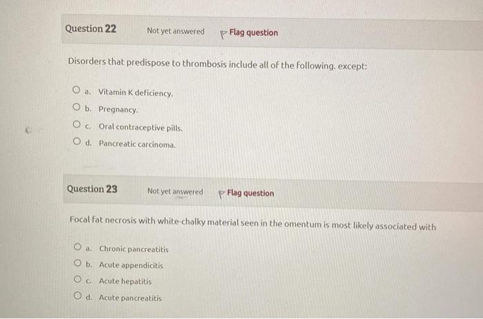 Solved Disorders that predispose to thrombosis include all | Chegg.com