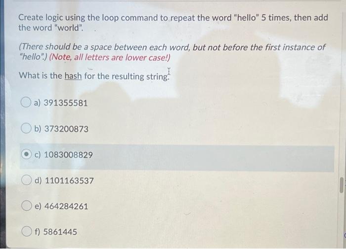 Solved Create logic using the loop command to repeat the | Chegg.com