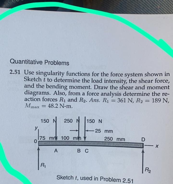Solved Quantitative Problems 251 Use Singularity Functions 9921