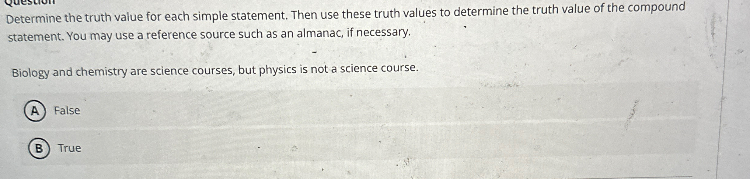 Solved Determine the truth value for each simple statement. | Chegg.com