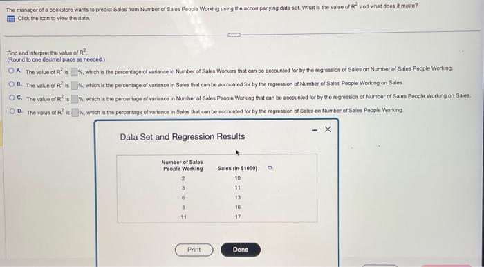 Solved The manager of a bookstore wants to predict Sales | Chegg.com