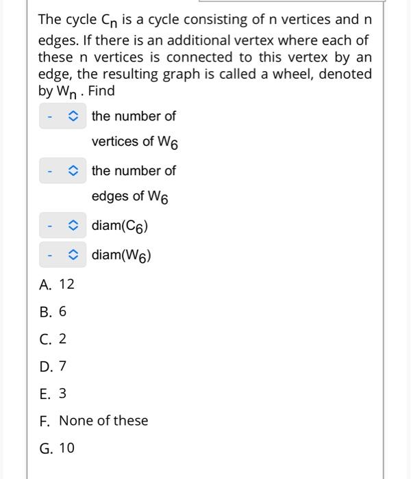 Solved The cycle Cn is a cycle consisting of n vertices and | Chegg.com