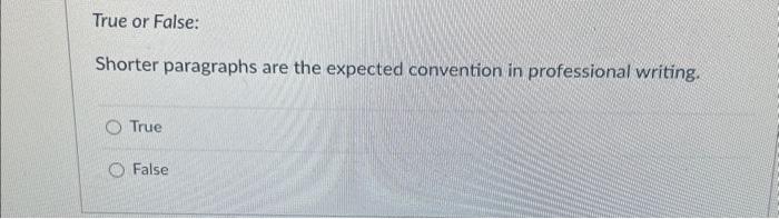 Shorter paragraphs are the expected convention in | Chegg.com