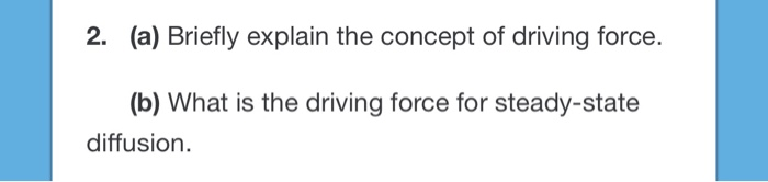 Solved 2. (a) Briefly explain the concept of driving force. | Chegg.com