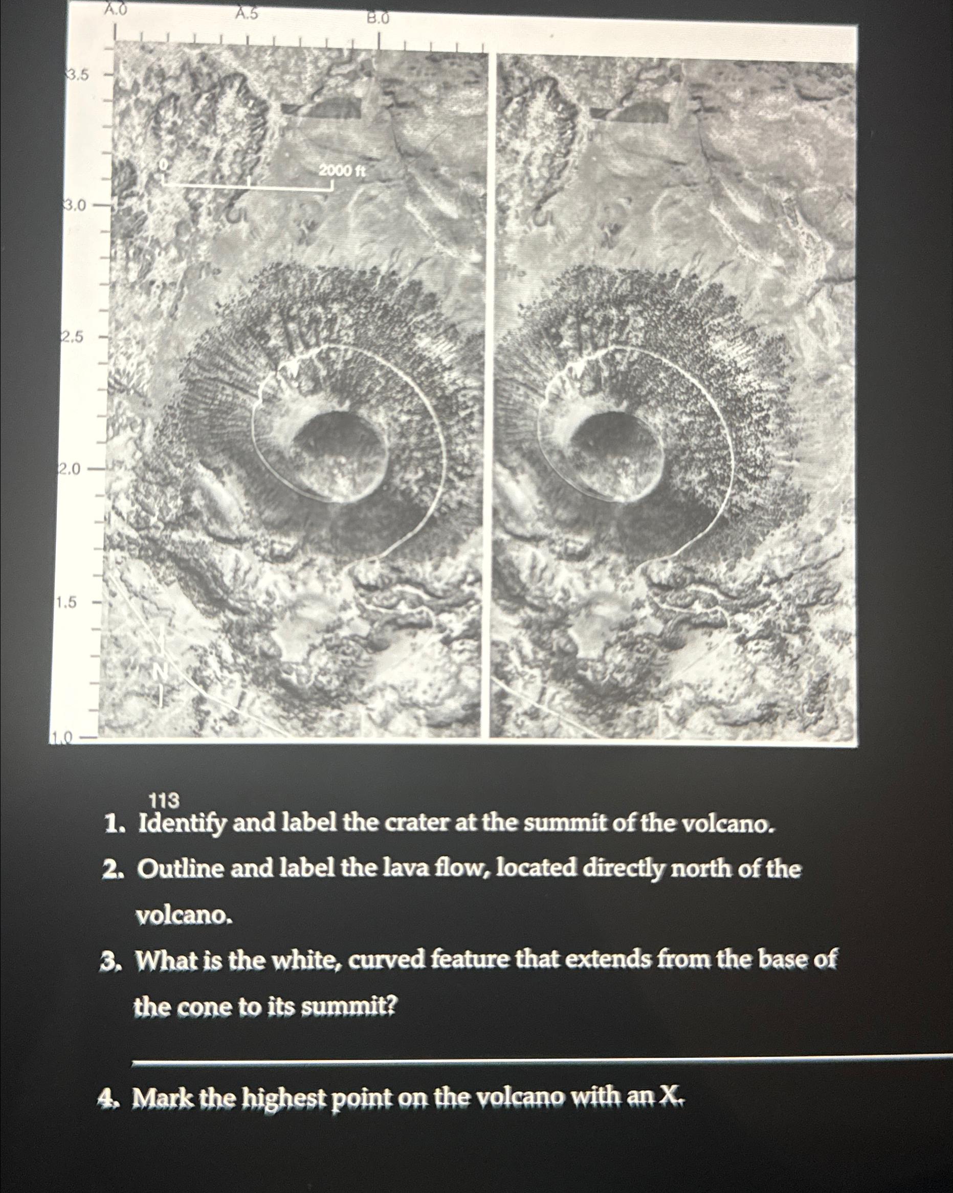 Solved Identify and label the crater at the summit of the | Chegg.com