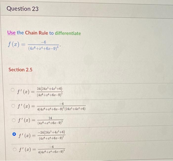 Solved Use the Chain Rule to differentiate | Chegg.com