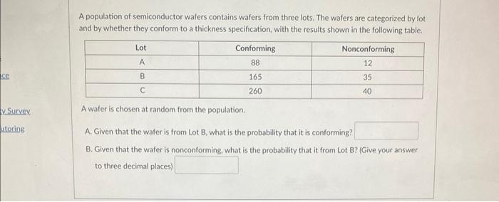 Solved A population of semiconductor wafers contains wafers | Chegg.com