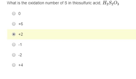 Solved what is the oxidation number of S in thiosulfuric | Chegg.com