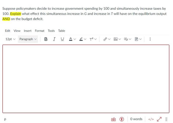 Solved Suppose policymakers decide to increase government | Chegg.com