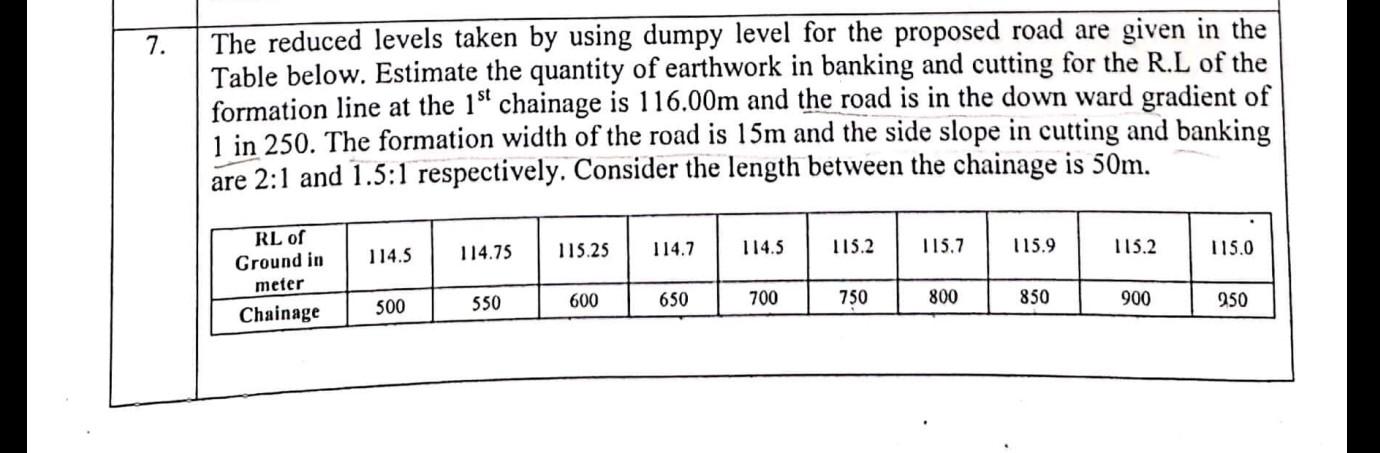 Solved The reduced levels taken by using dumpy level for the | Chegg.com