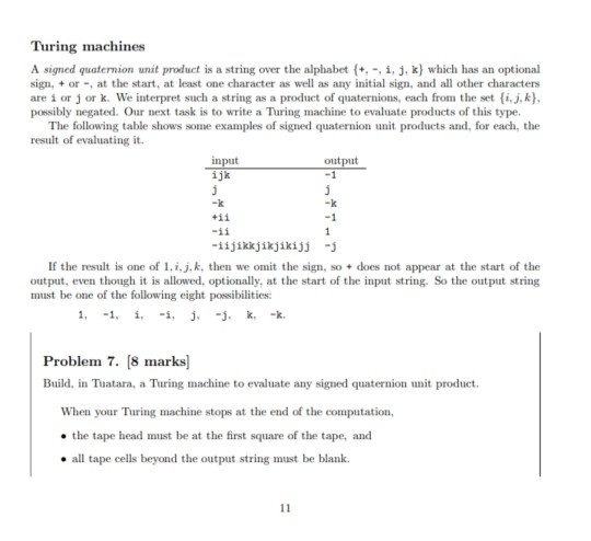 Solved Turing machines A signed quaternion unit product is a | Chegg.com