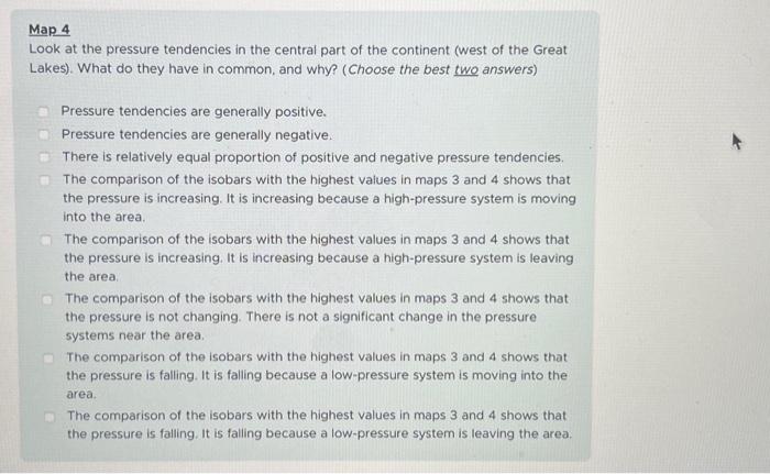Solved Map 5 Give the pressure tendency (mb) for Chicage | Chegg.com