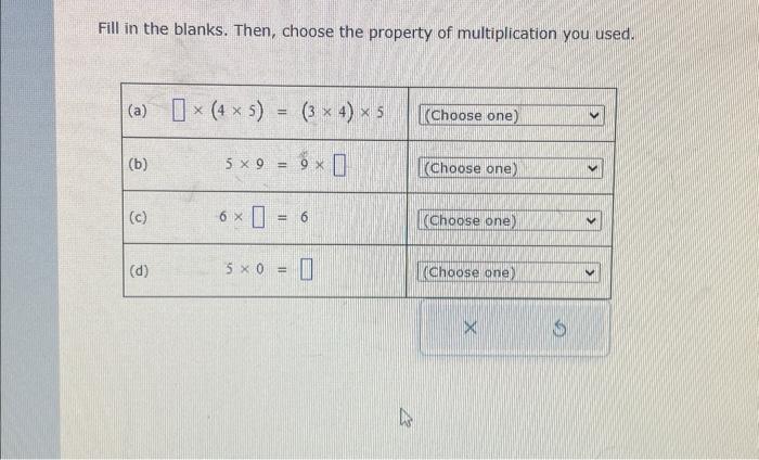 Solved Fill in the blanks. Then, choose the property of | Chegg.com