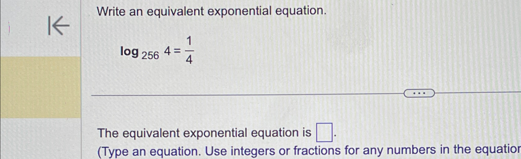 Solved Write an equivalent exponential | Chegg.com
