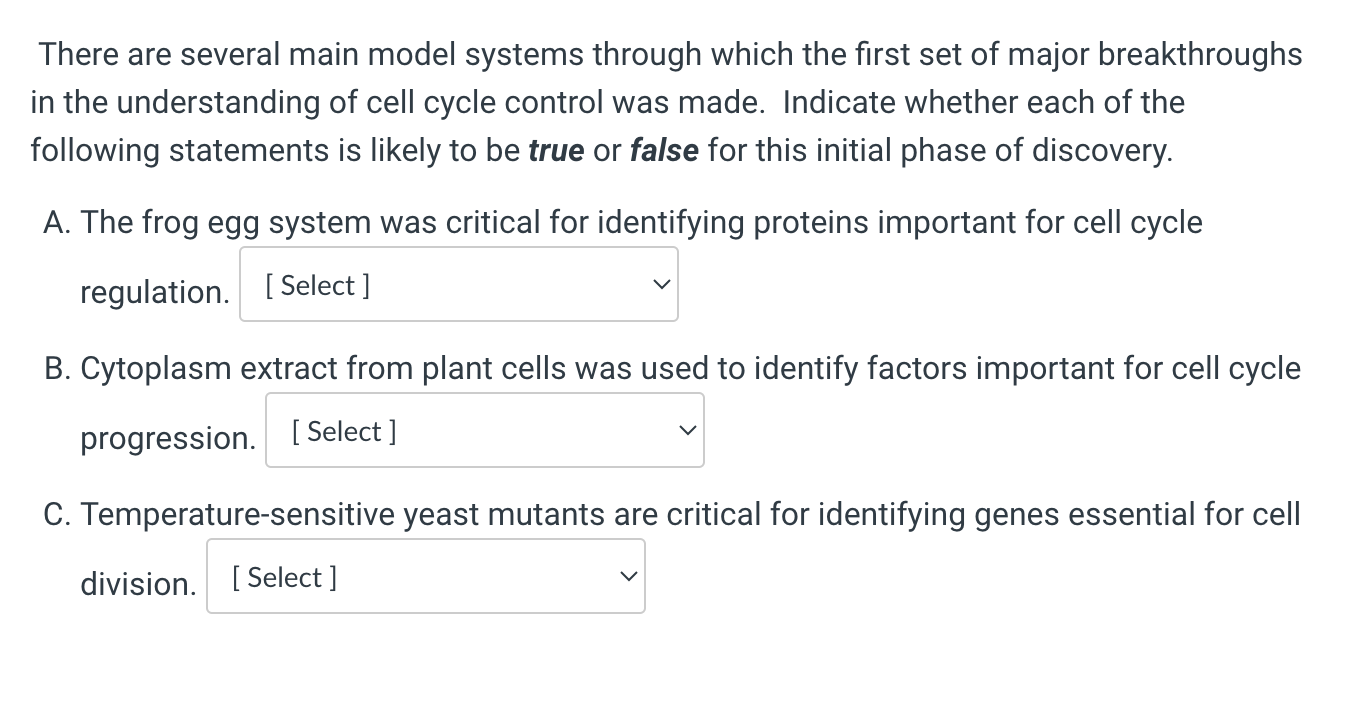 Solved There are several main model systems through which | Chegg.com