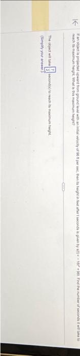 ↑ If an object is projected upward from ground level | Chegg.com