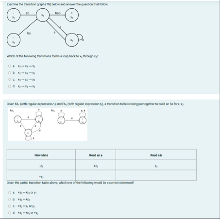 Solved Examine the transition graph (TO) ﻿below and answer | Chegg.com