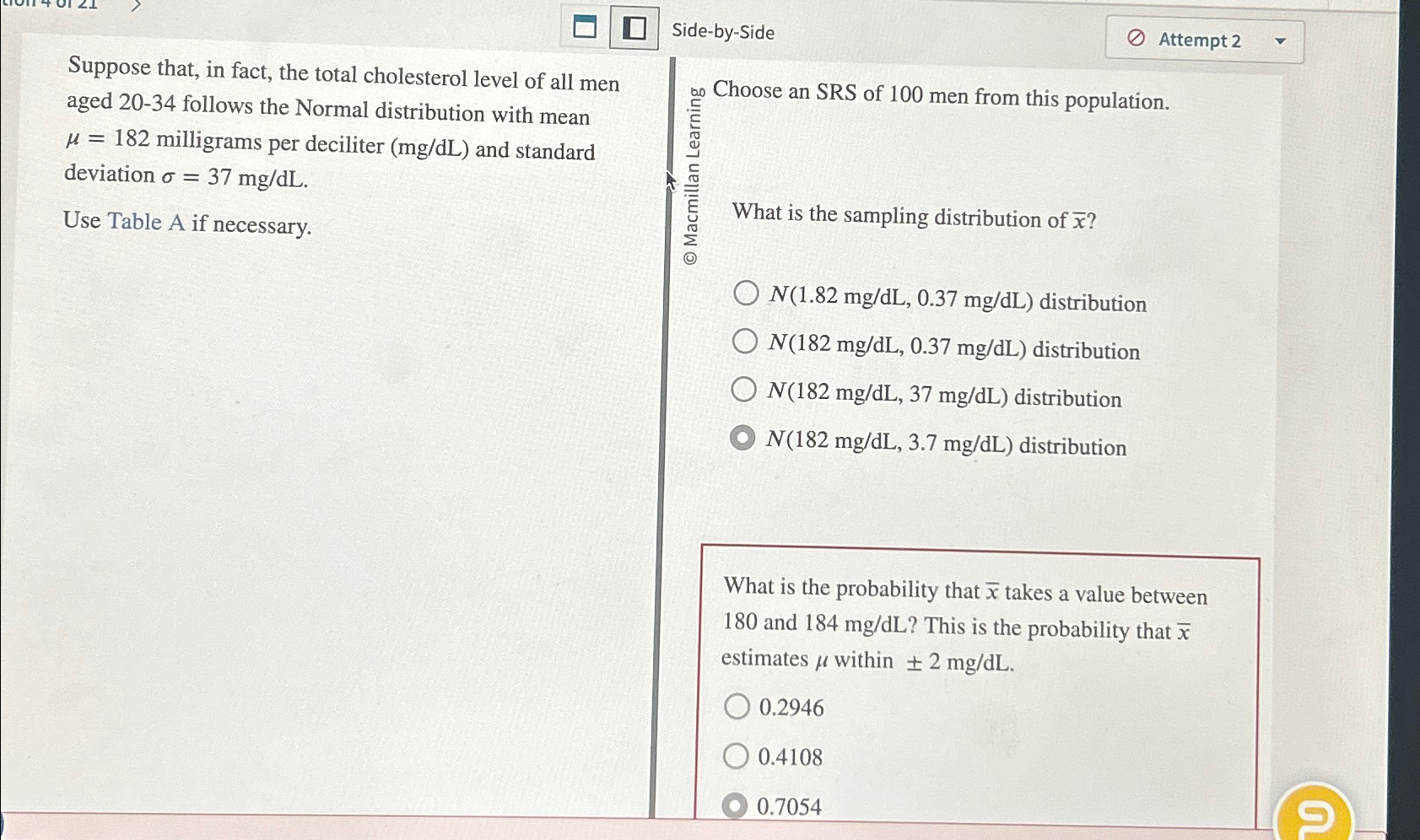 Solved Suppose that, in fact, the total cholesterol level of | Chegg.com