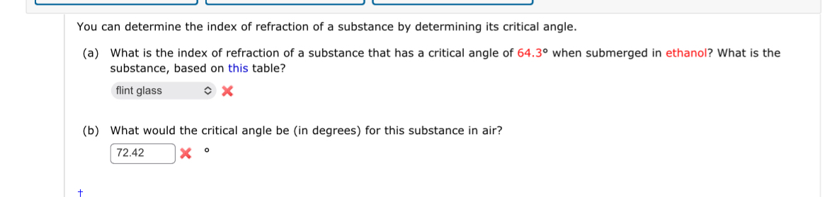 Solved You can determine the index of refraction of a | Chegg.com