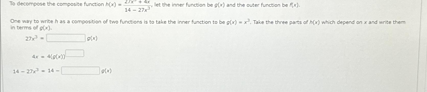 Solved To decompose the composite function | Chegg.com